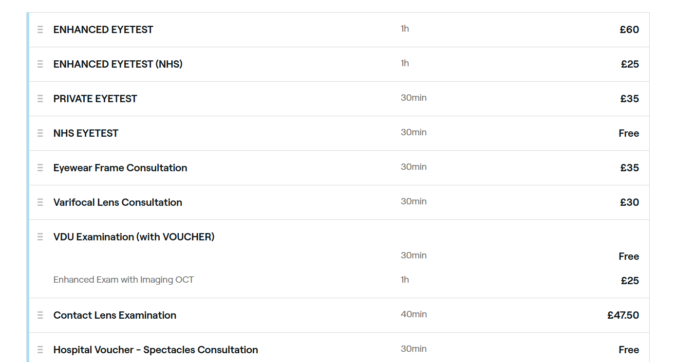 Stirling Opticians Bookings — Stirling Opticians