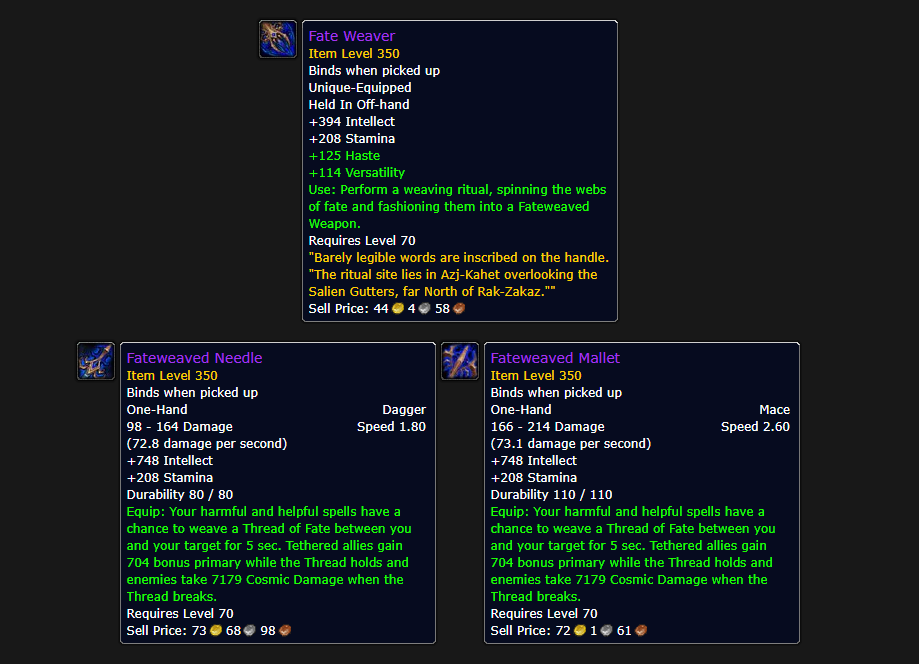 How to Acquire Fateweaved Weapons - Potential Best in Slot Caster Weapons for TWW Season 1 ...