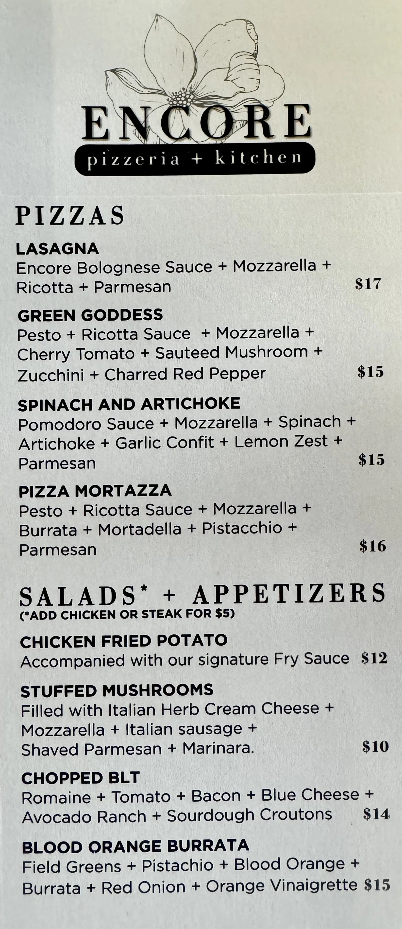 Encore Pizzeria + Kitchen