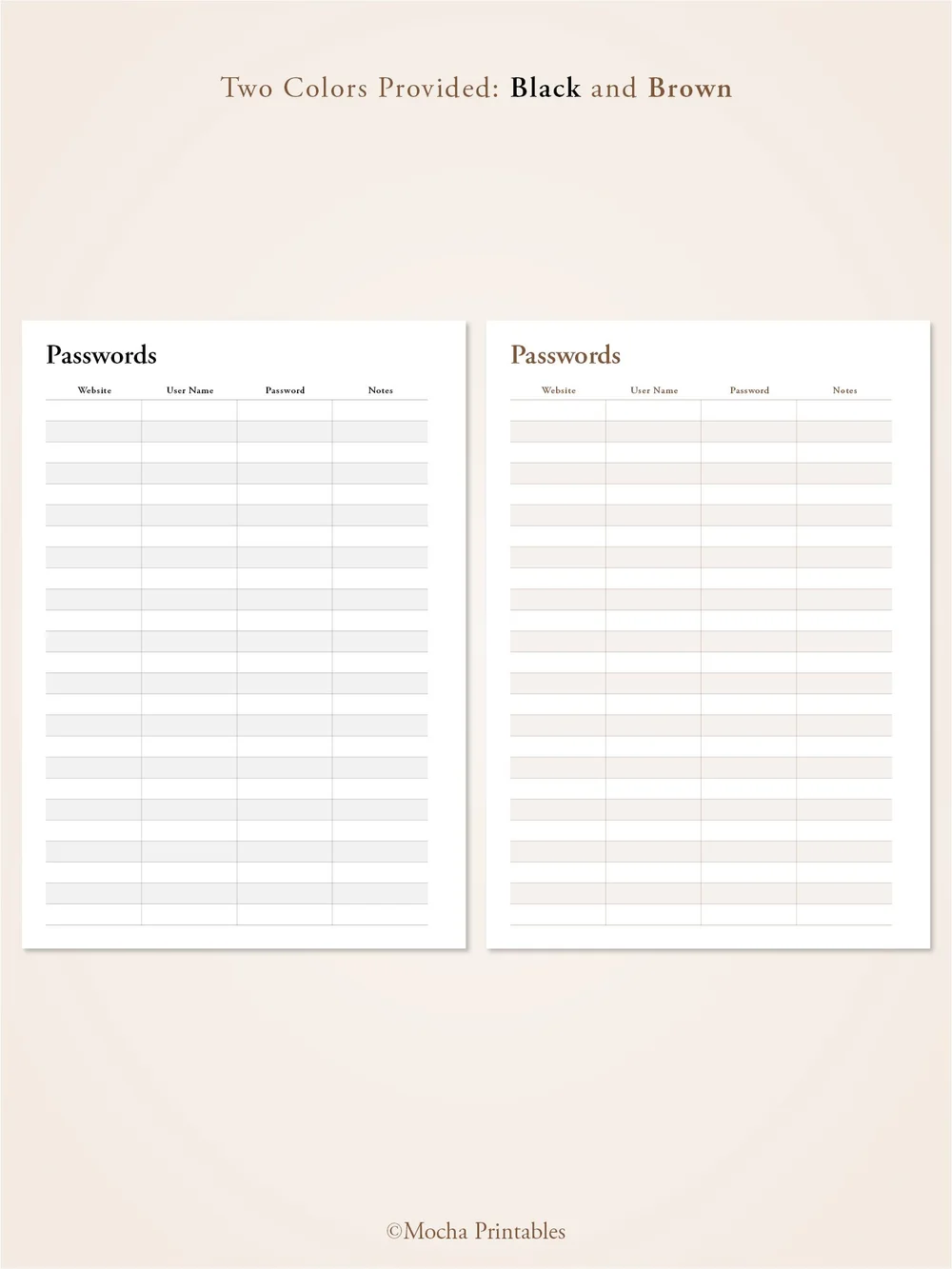 Printable Time Log - Track Your Daily Activities — Mocha Printables