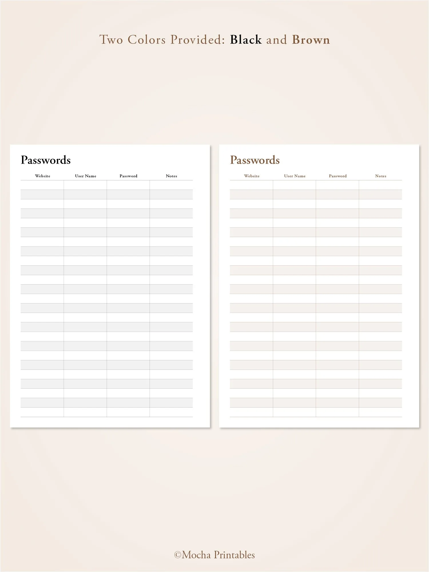 Printable Time Log - Track Your Daily Activities — Mocha Printables