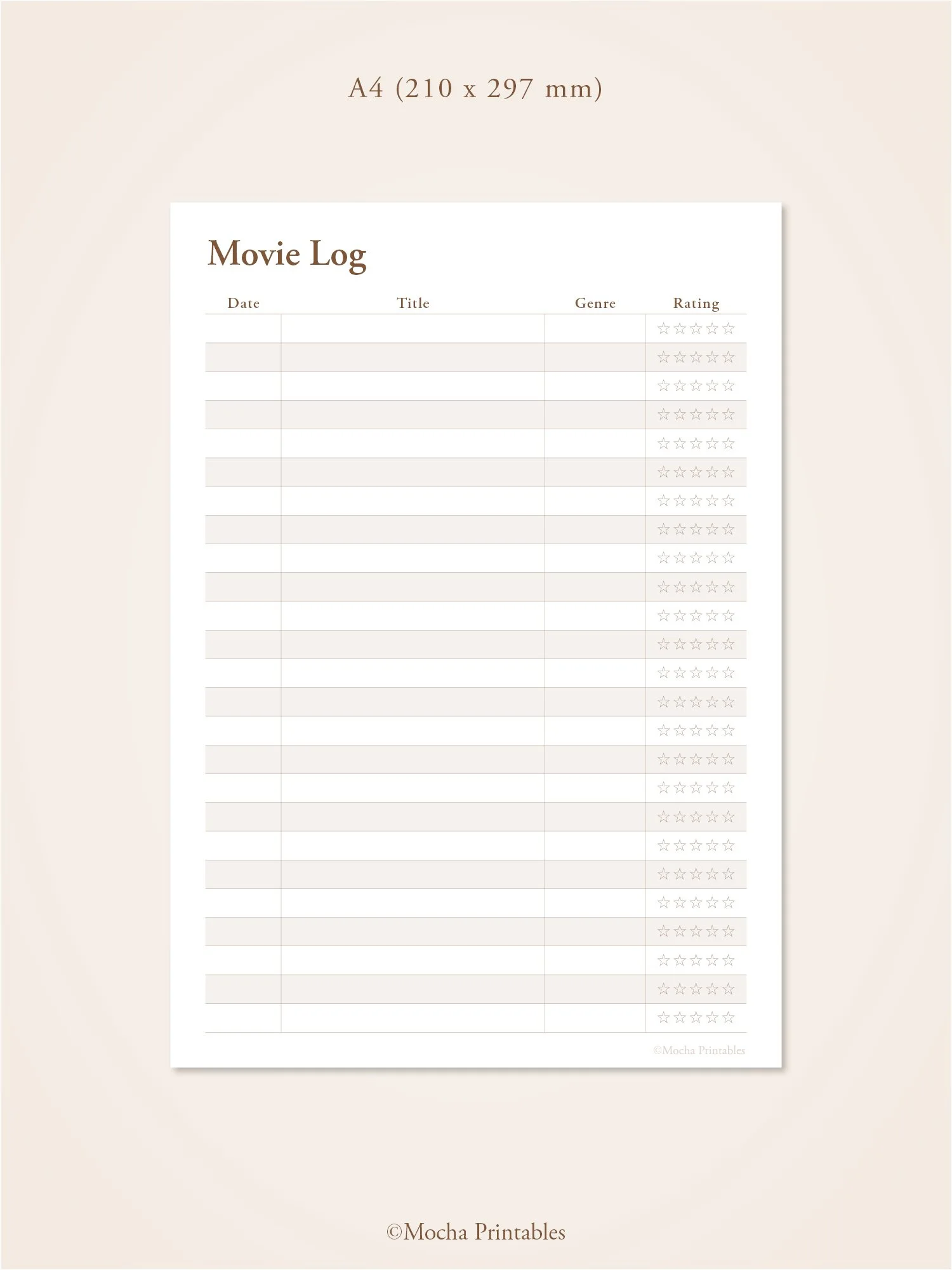 Printable Time Log - Track Your Daily Activities — Mocha Printables