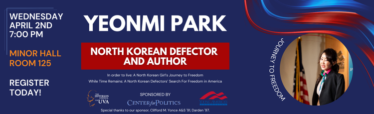 Yeonmi Park: Save the date — The Jefferson Council
