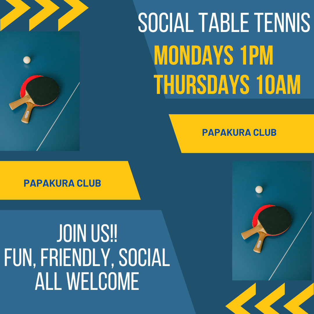 Table Tennis — Papakura Club Inc.