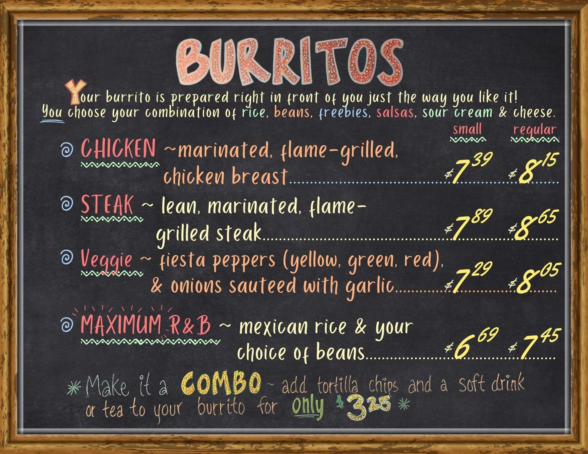 Menu 1 — Baja Burrito
