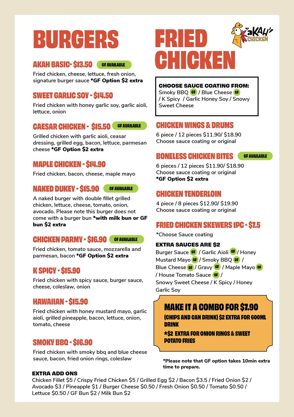Menu — Akah Chicken