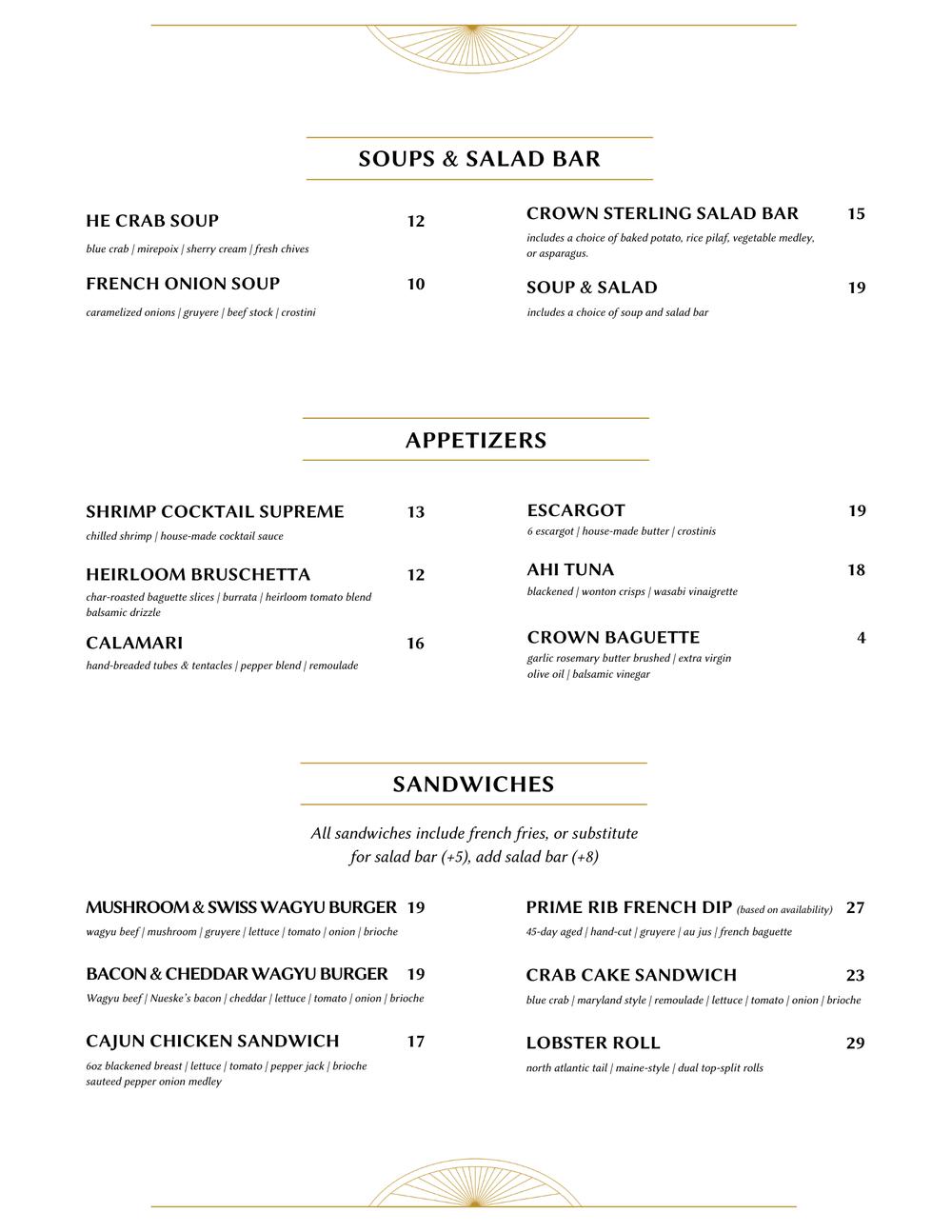 Menu | Discover Our Menu – Reserve Your Table — The Crown's Ember