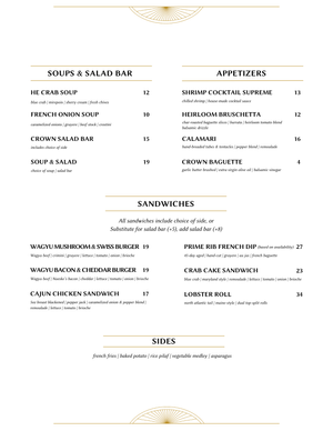 Menu — The Crown's Ember