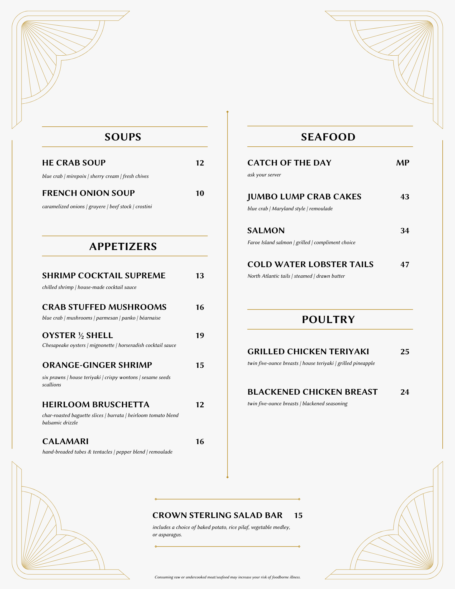 Menu — The Crown's Ember