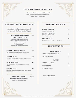 Menu — The Crown's Ember