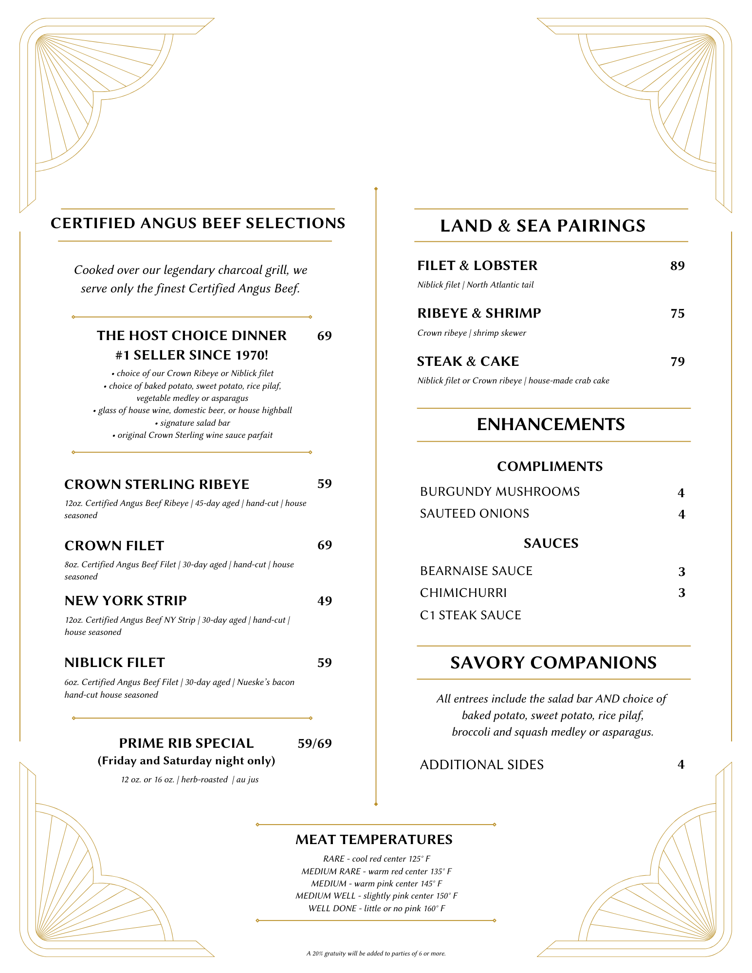 Menu | Discover Our Menu – Reserve Your Table — The Crown's Ember
