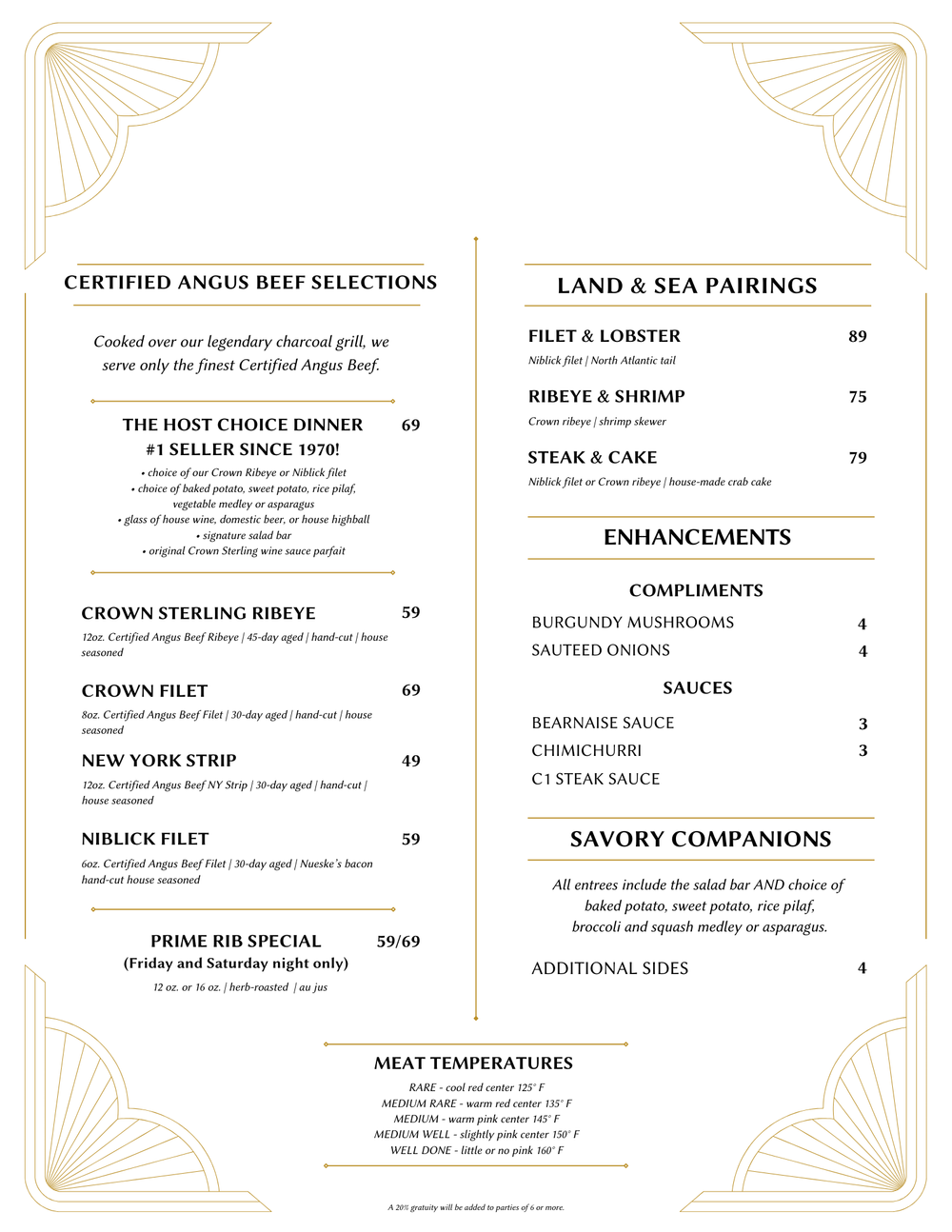 Menu | Discover Our Menu – Reserve Your Table — The Crown's Ember