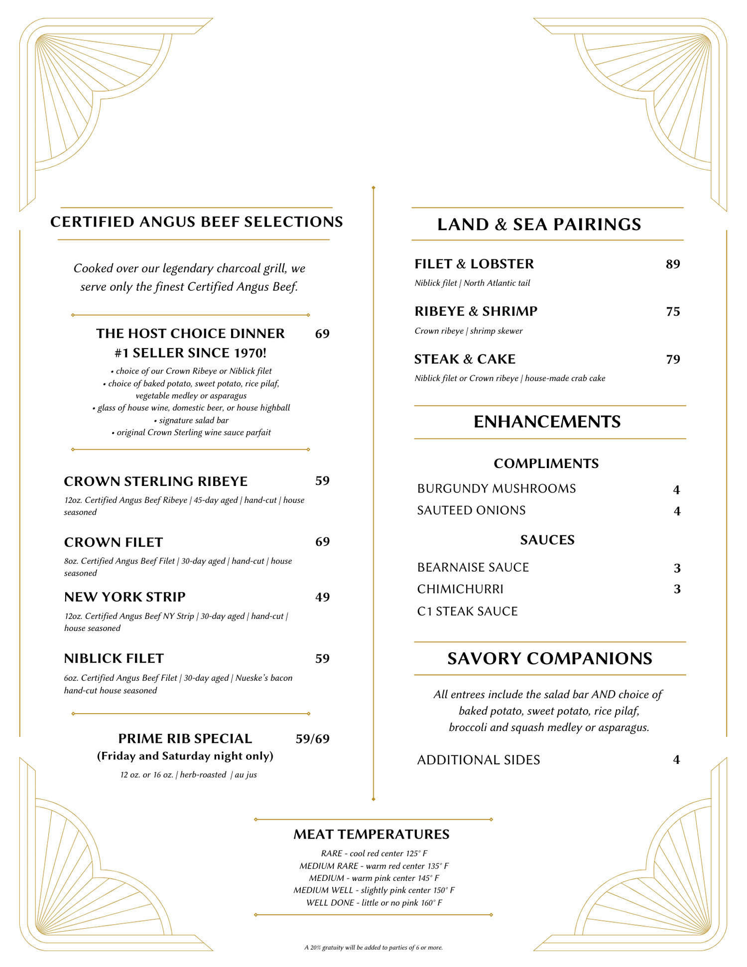 Menu | Discover Our Menu – Reserve Your Table — The Crown's Ember