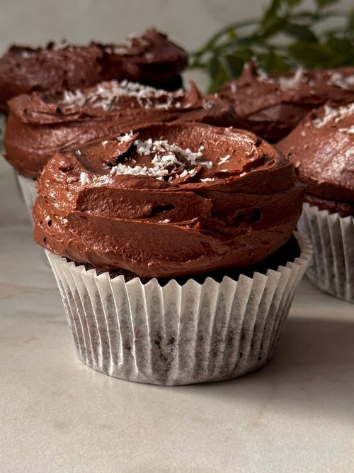 Moist Chocolate Cupcakes with Cocoa Buttercream — Angie's Kitchen