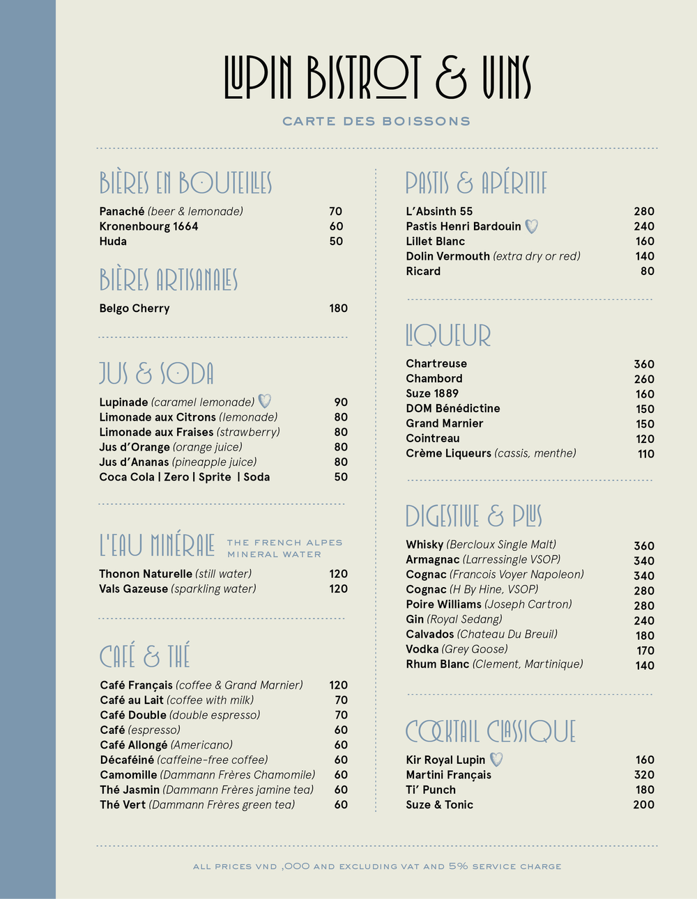 Menu — Lupin Bistrot et Vins
