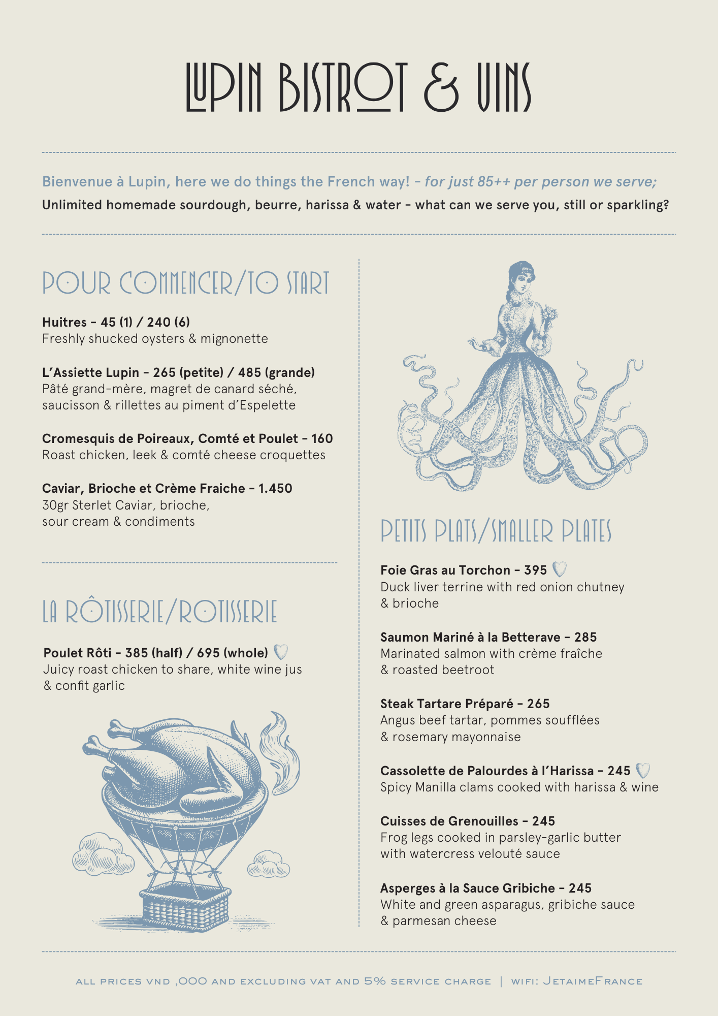 Menu — Lupin Bistrot et Vins