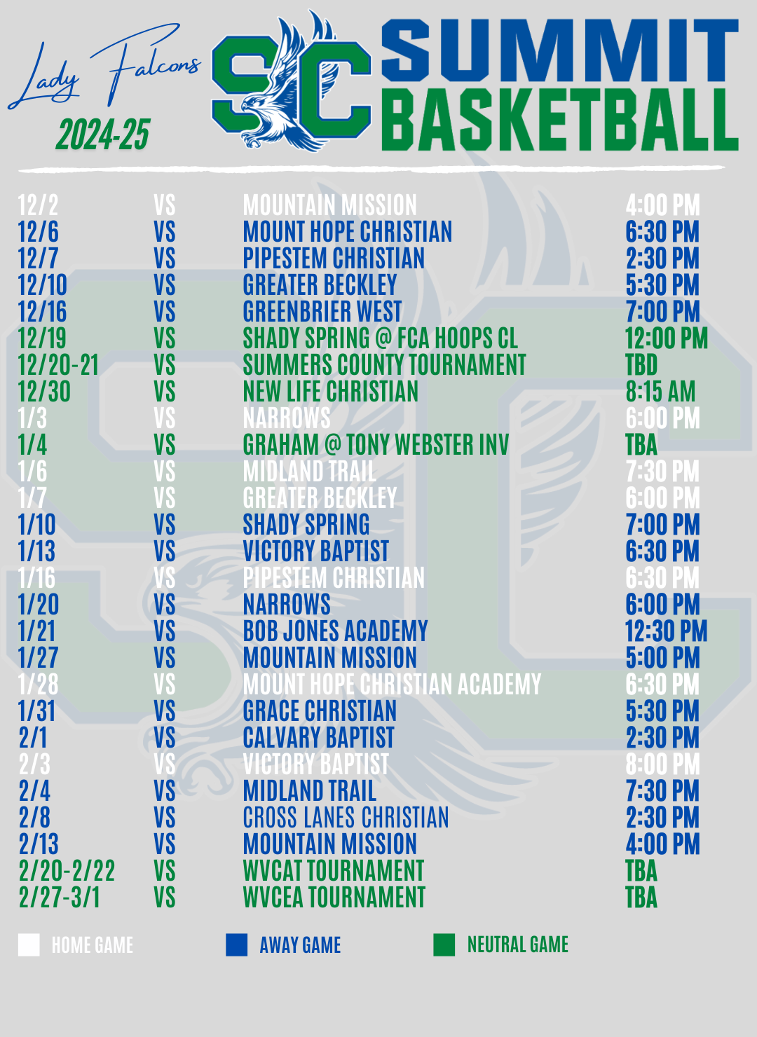 Girls Basketball — SUMMIT CHRISTIAN ACADEMY