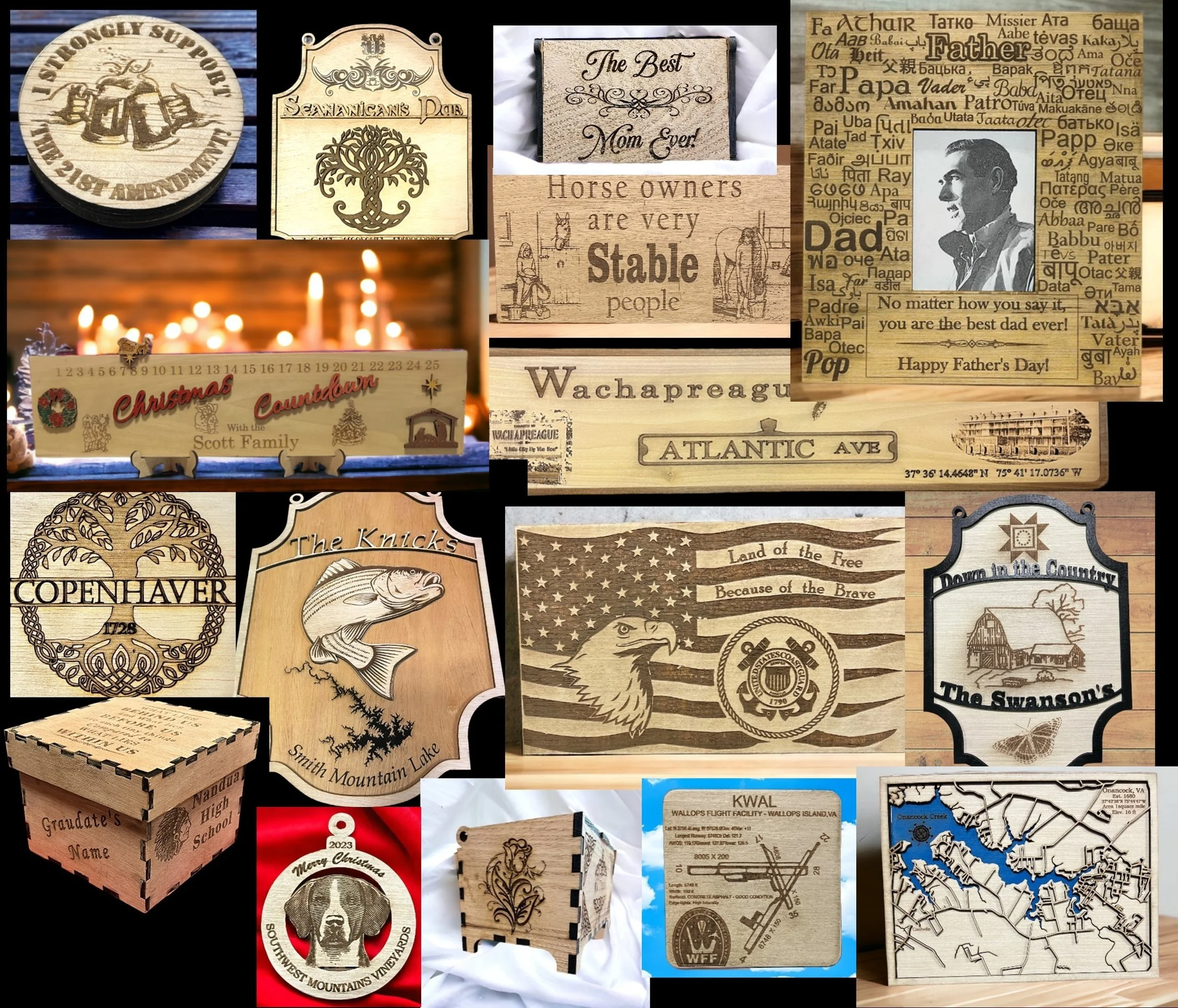 Laser Engraving Showcase — Osprey Laser Graphics & Design