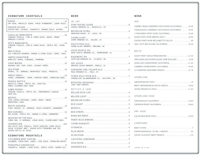 Menu 1 — Surf Hound