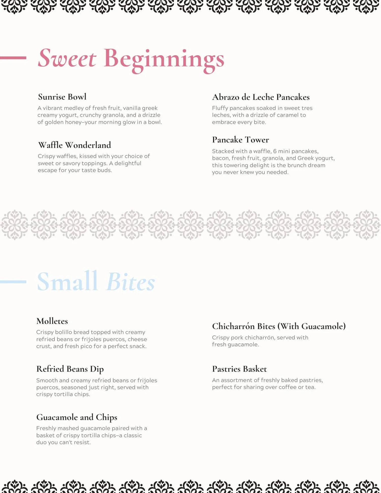 La Condesa™ Menu - Authentic Mexican Brunch & Dishes in Sandy, Utah