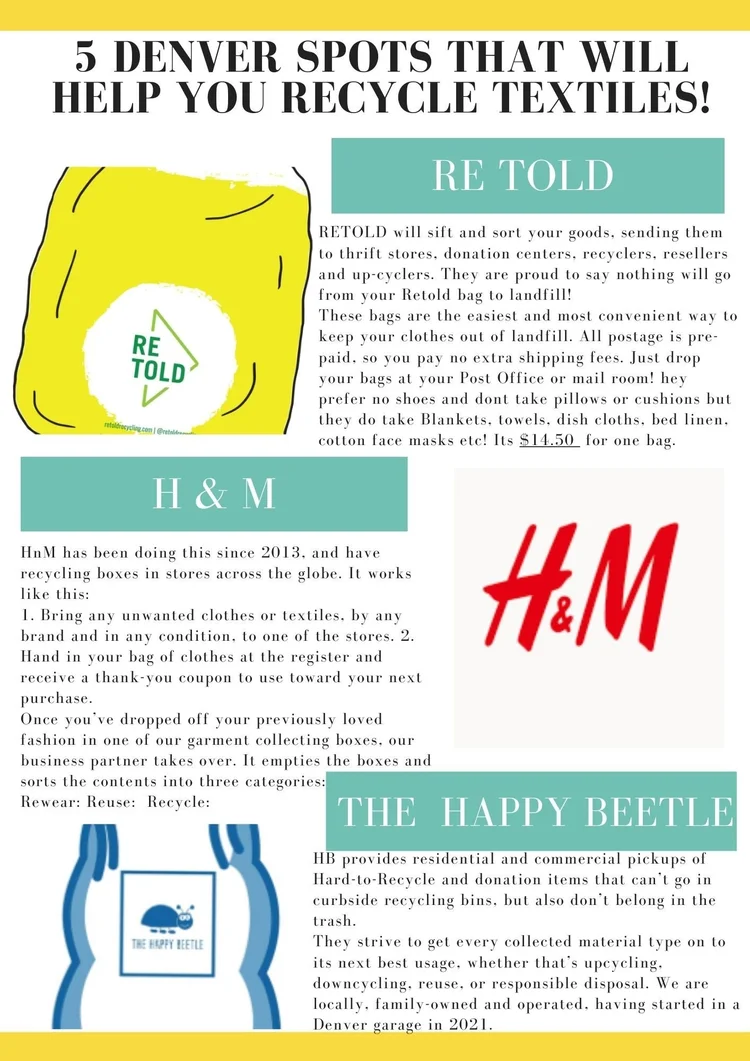 5 DENVER SPOTS THAT WILL HELP YOU RECYCLE TEXTILES! — Happy Organized