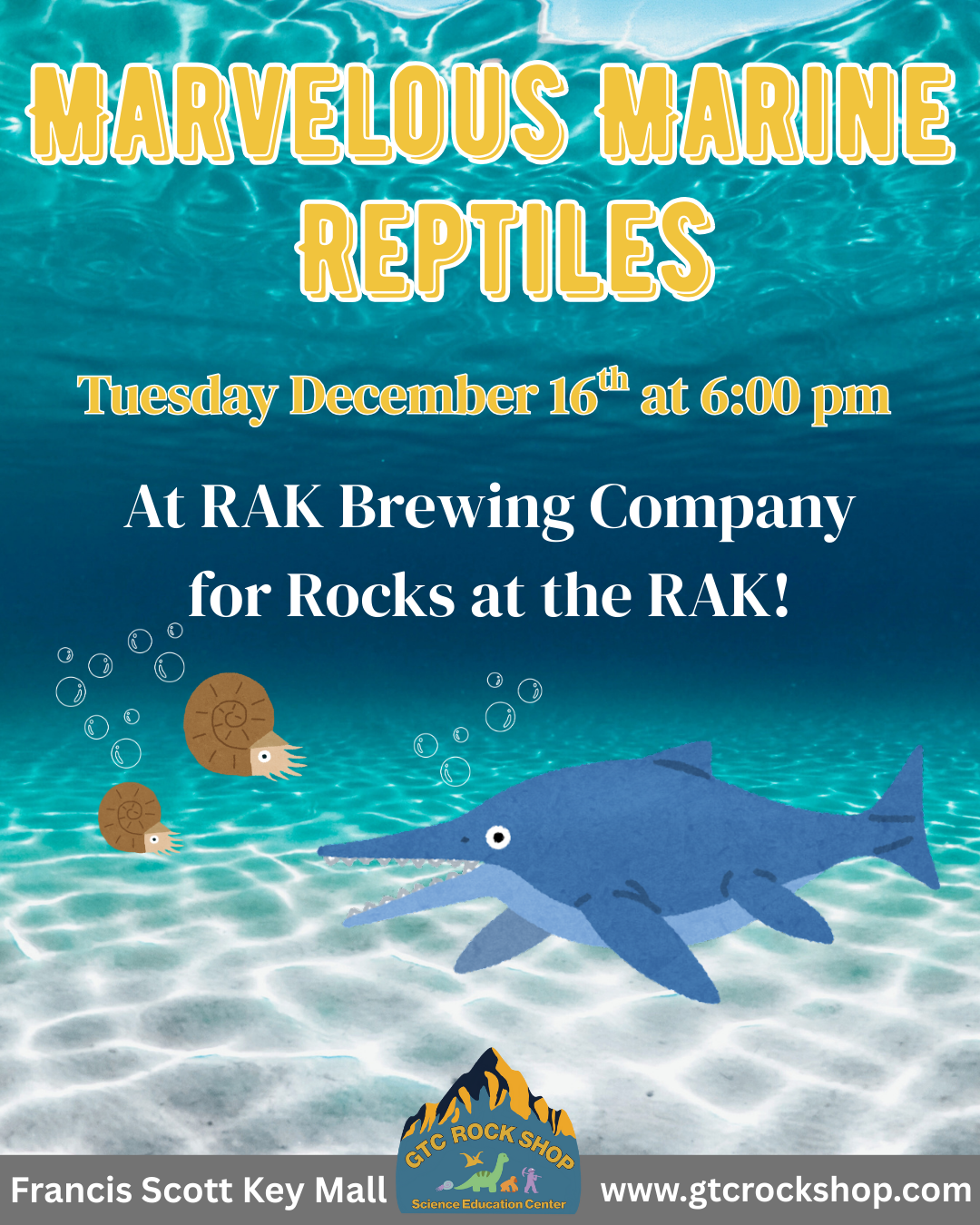 Marvelous Marine Reptiles At RAK Brewing Company — GTC Rock Shop