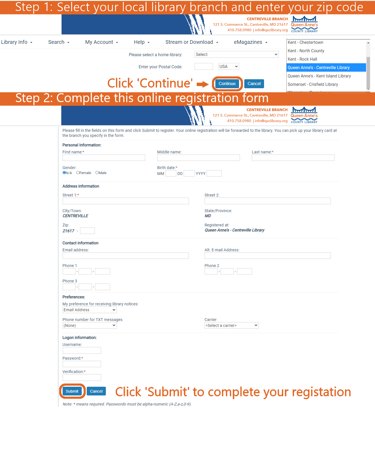Library Card Online — Queen Anne's County Library