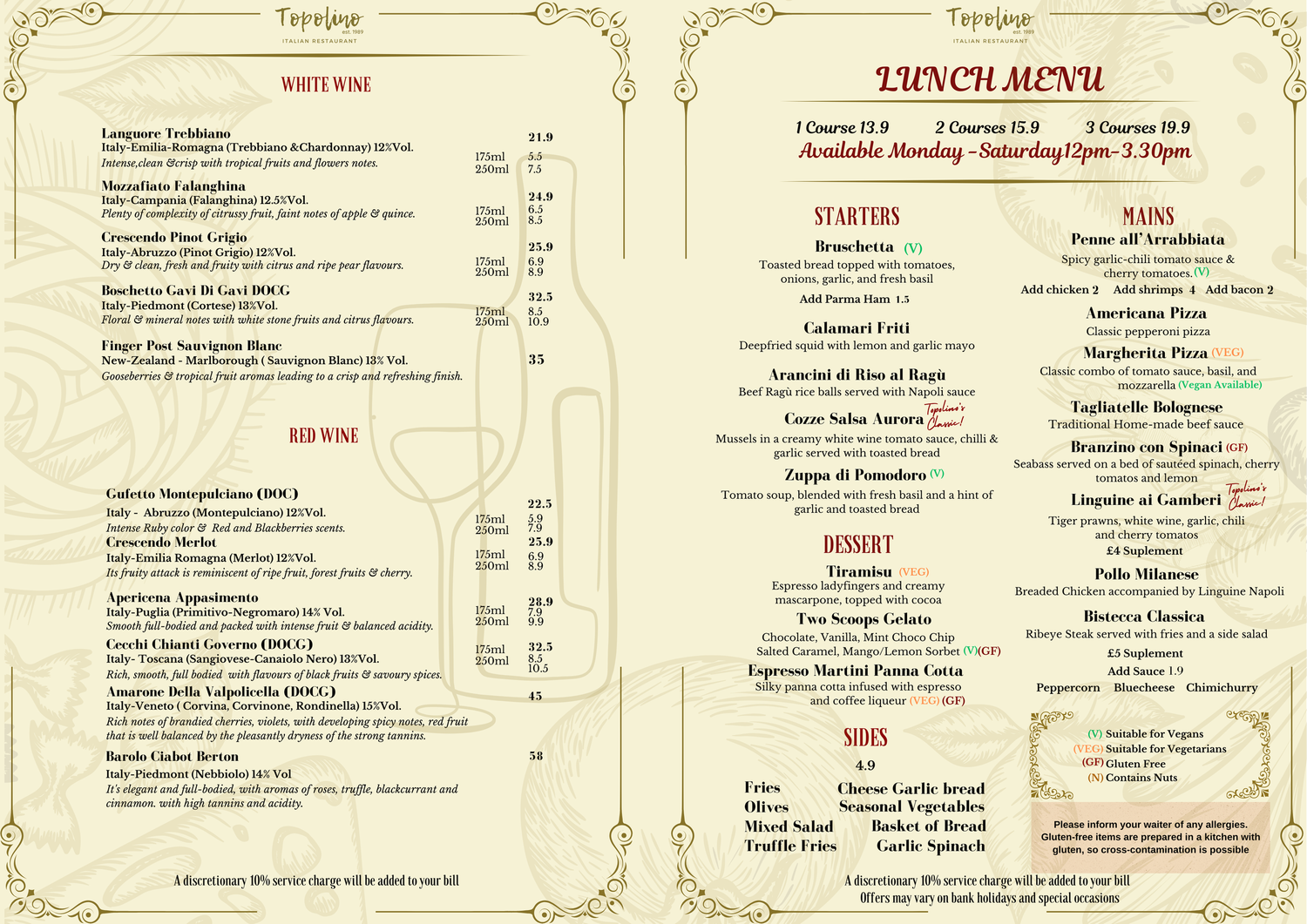 Lunch — Topolino Restaurant