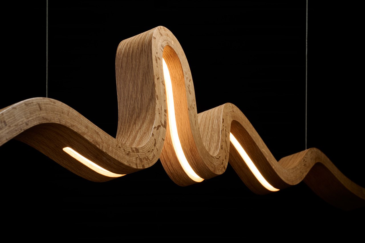 White Oak Bent Wood Pendant | Artisan Crafted Lighting | Loop Sail and ...