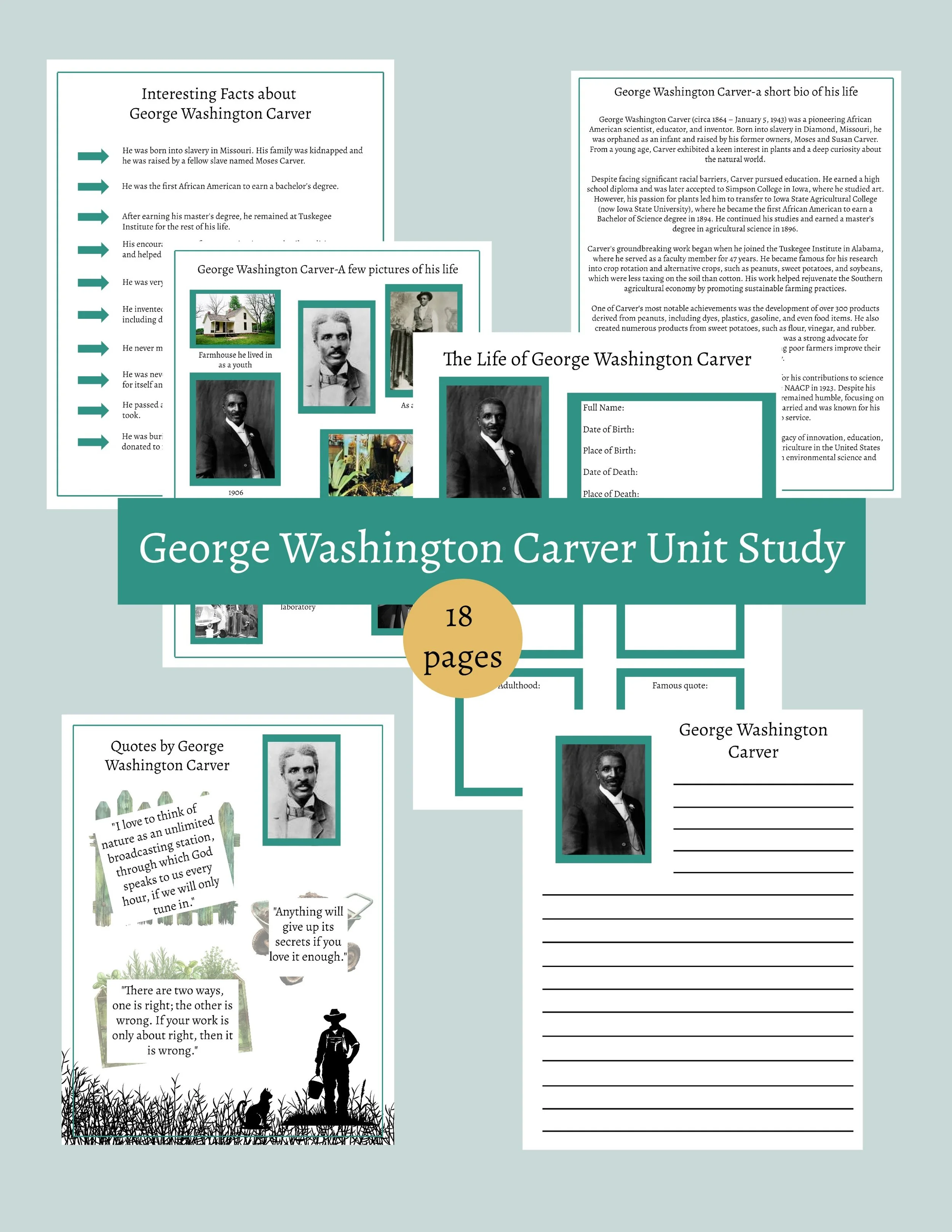 George Washington Carver — Amy's Digital Printables