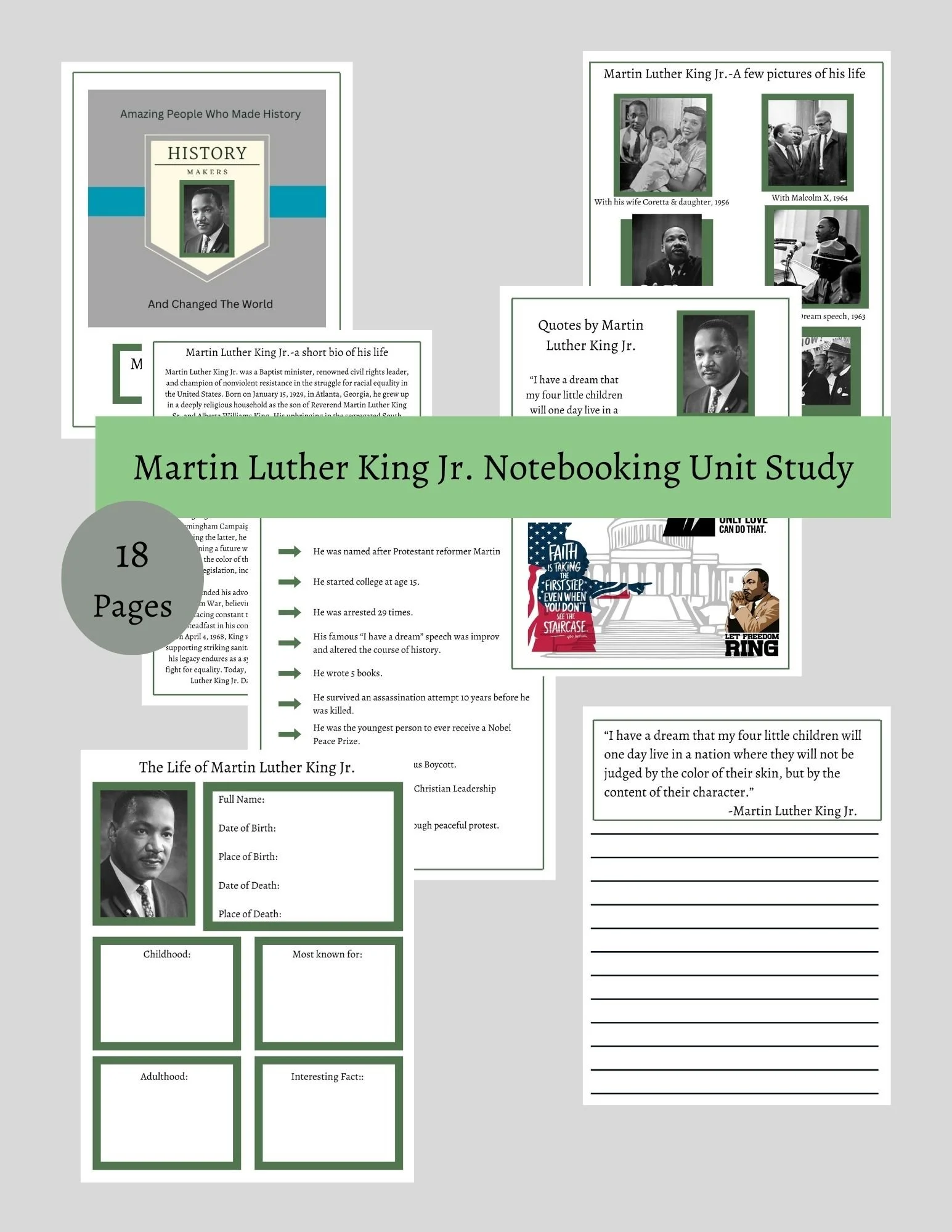 Martin Luther King Jr. — Amy's Digital Printables