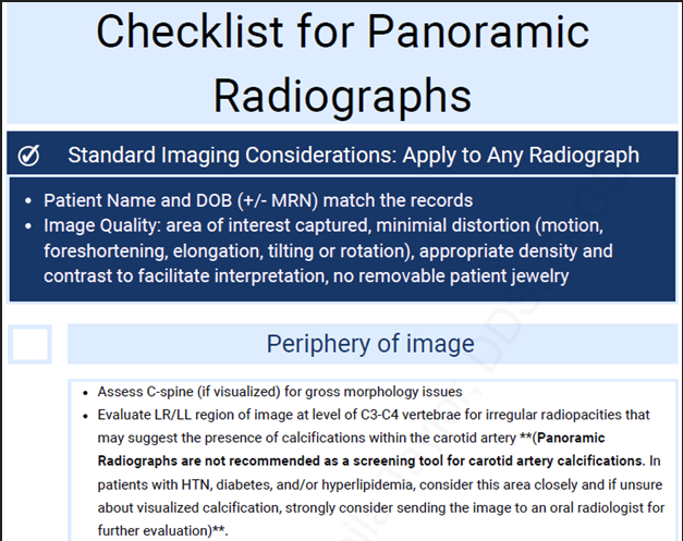 Digital Imaging Interpretation Checklist Bundle — Orad Diagnostics