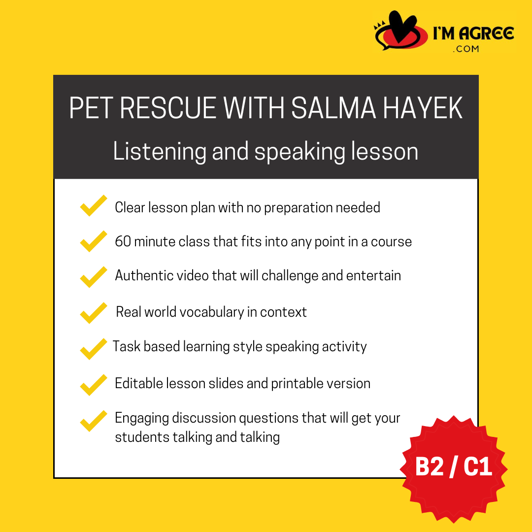 Free ESL Pets Lesson Plan — I'm Agree