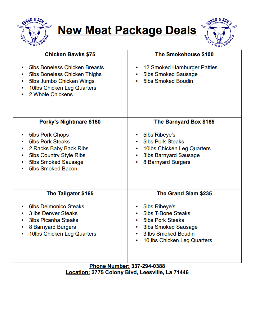 Menu 1 — Duhonandsons.com