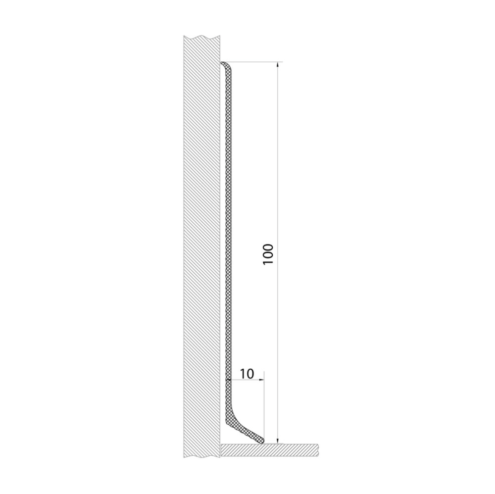 Aluminium skirting board model 3106 - 100mm — Shadow gap profile