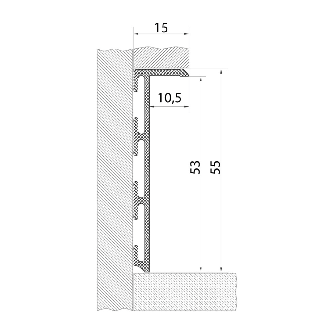 Shadow gap skirting model 3105 — Shadow gap profile