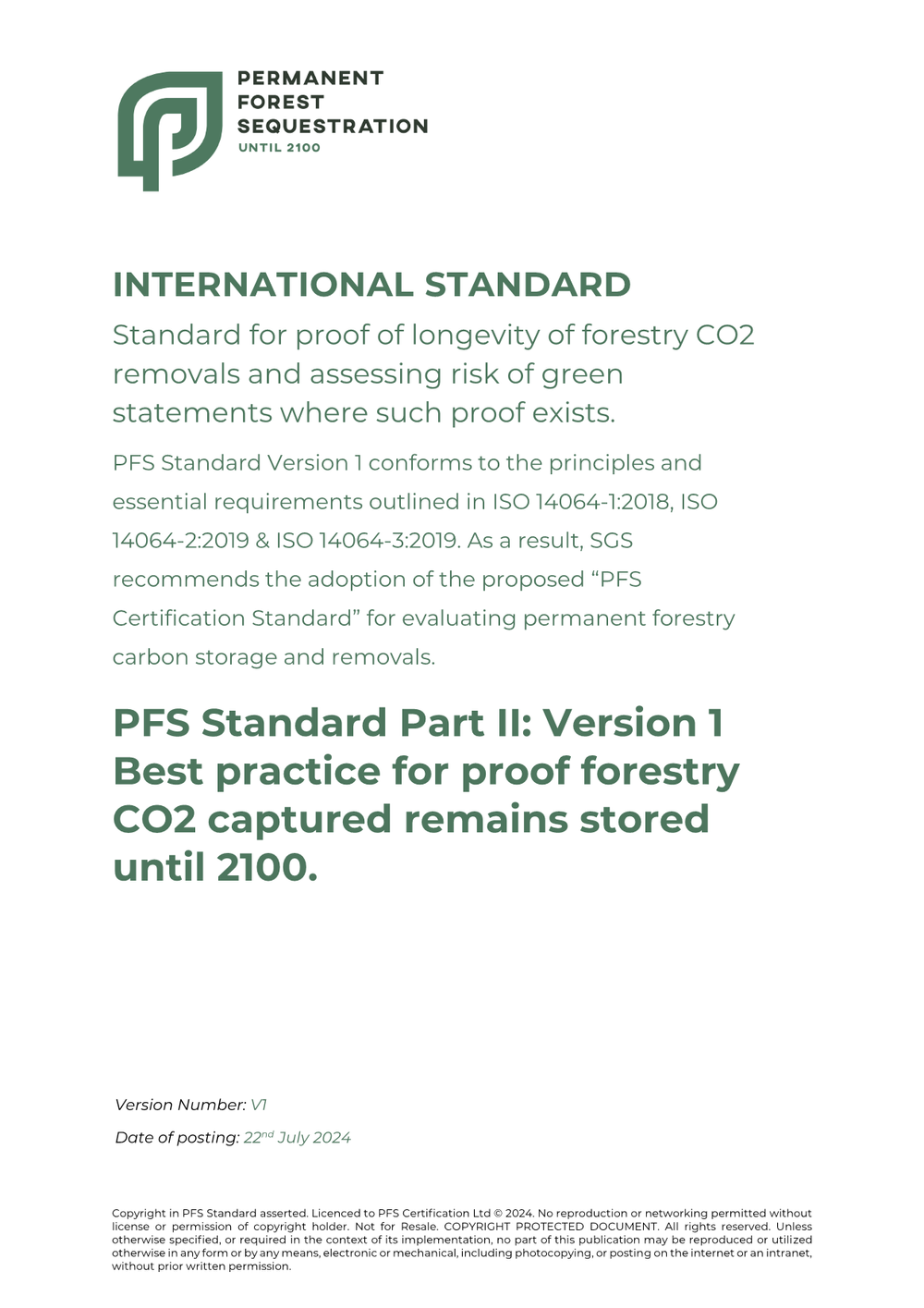 PFS Standard — PFS Carbon Standard