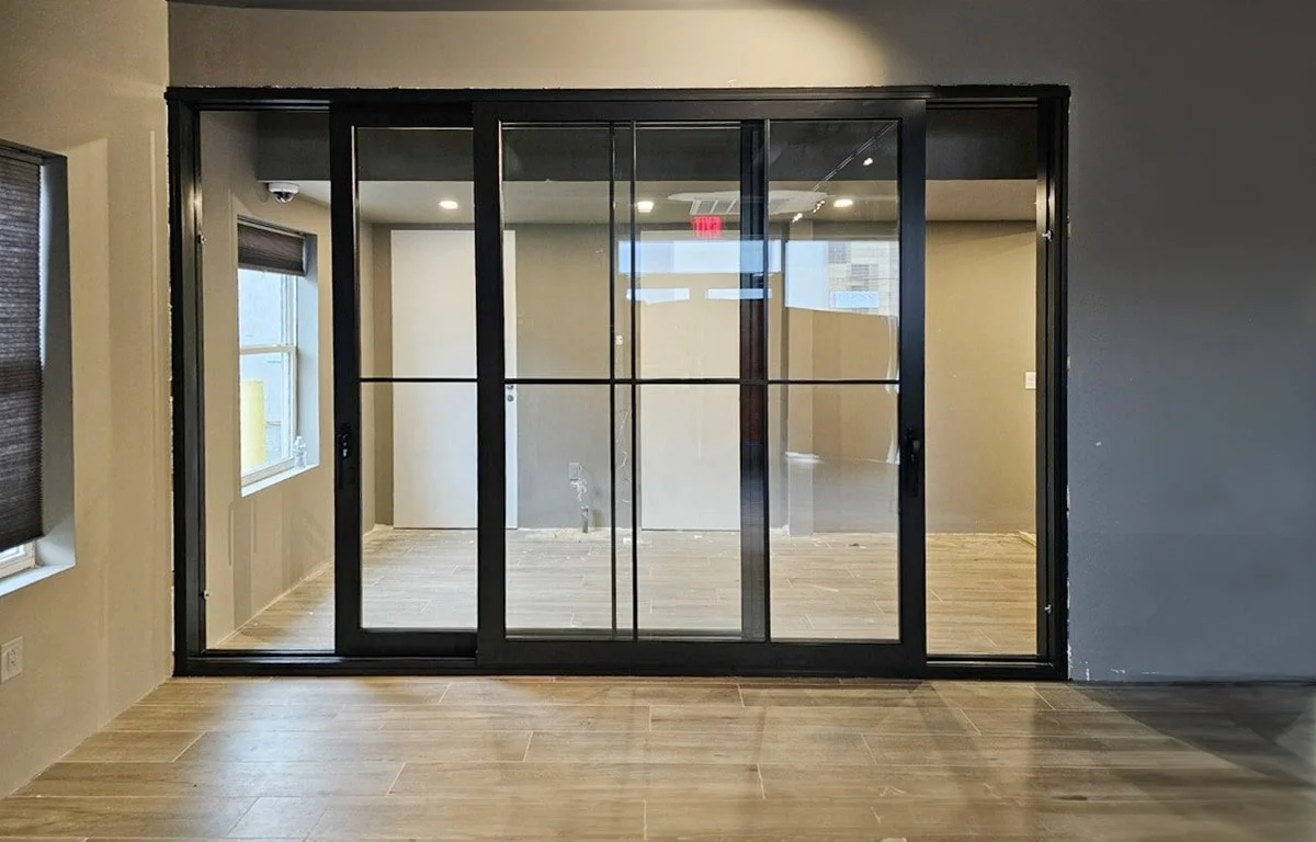 Two Panel Sliding Door for a Design Showroom in Philadelphia, PA