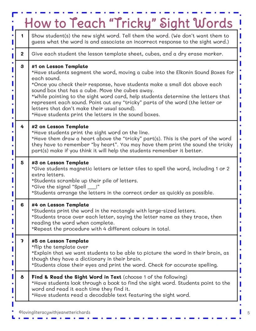 How to Teach Tricky Sight Words — Loving Literacy with Jeanette Richards