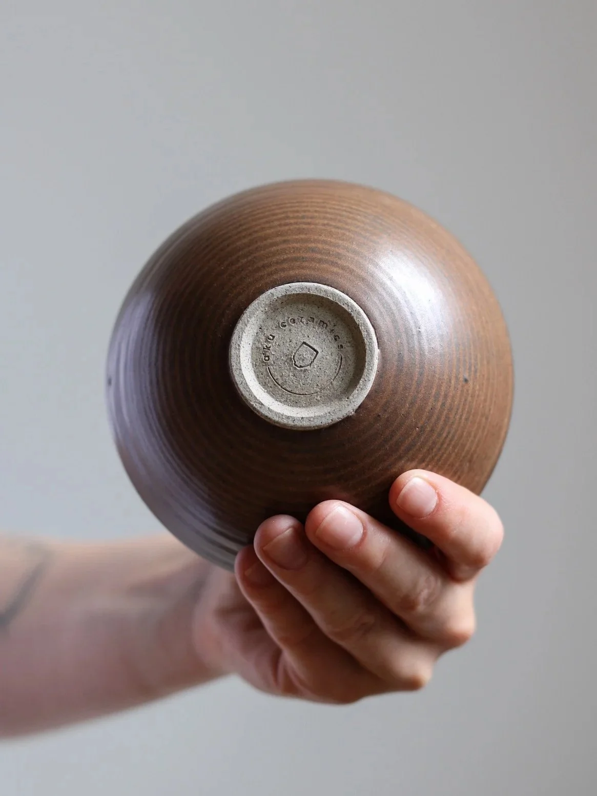 Snack bowl in Textured Tamba — aku ceramics