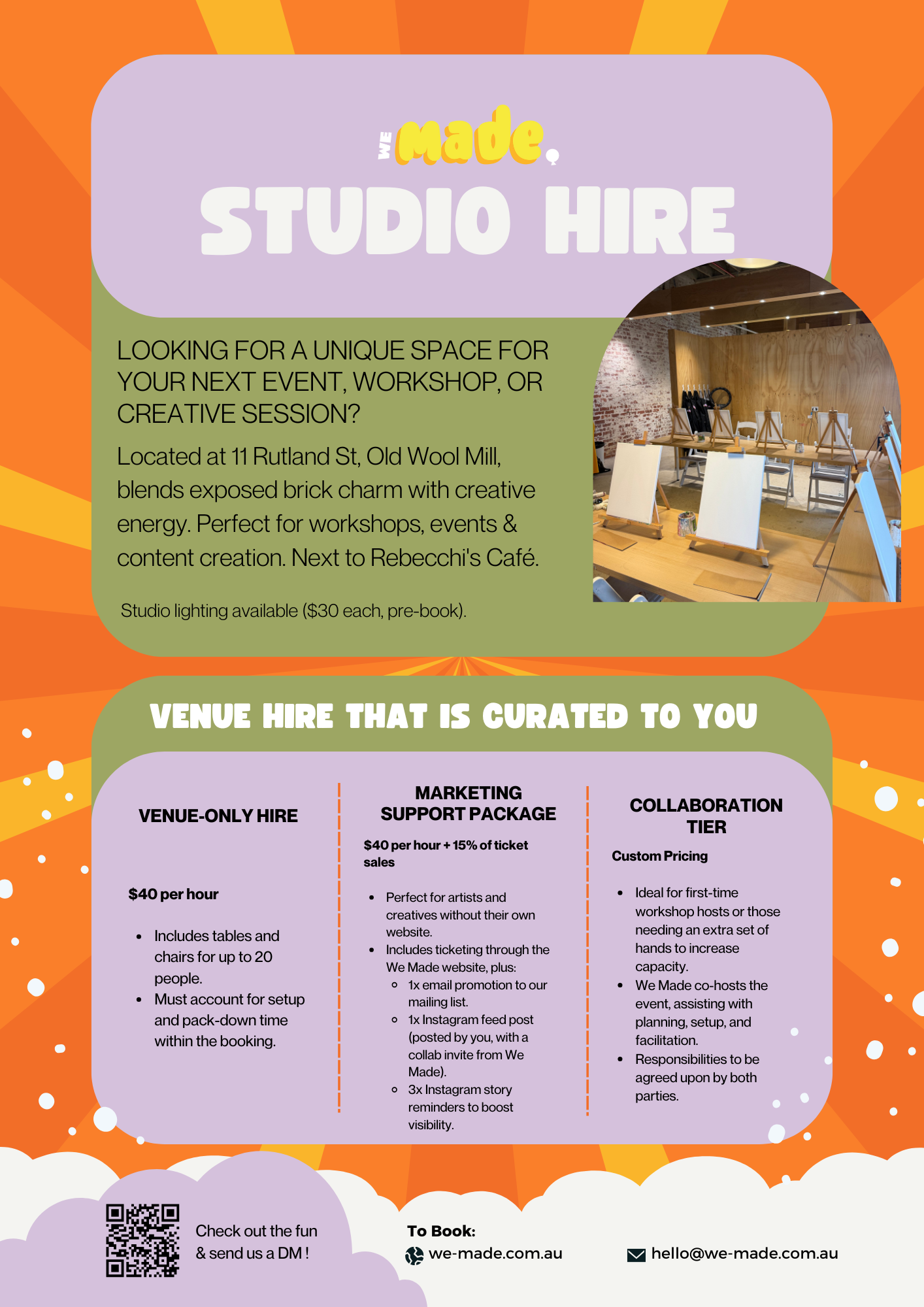 Studio Hire | Book Your Creative Space Now — We Made.