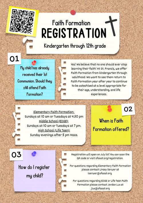 Faith Formation Registration — St. Francis of Assisi Catholic Church