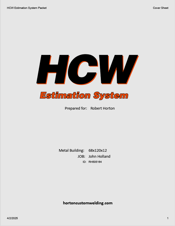 Steel Building Material Estimation — HCW Steel Building Construction