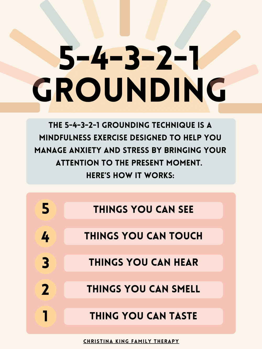 5-4-3-2-1 Grounding — Christina King Family Therapy - Tween & Teen ...