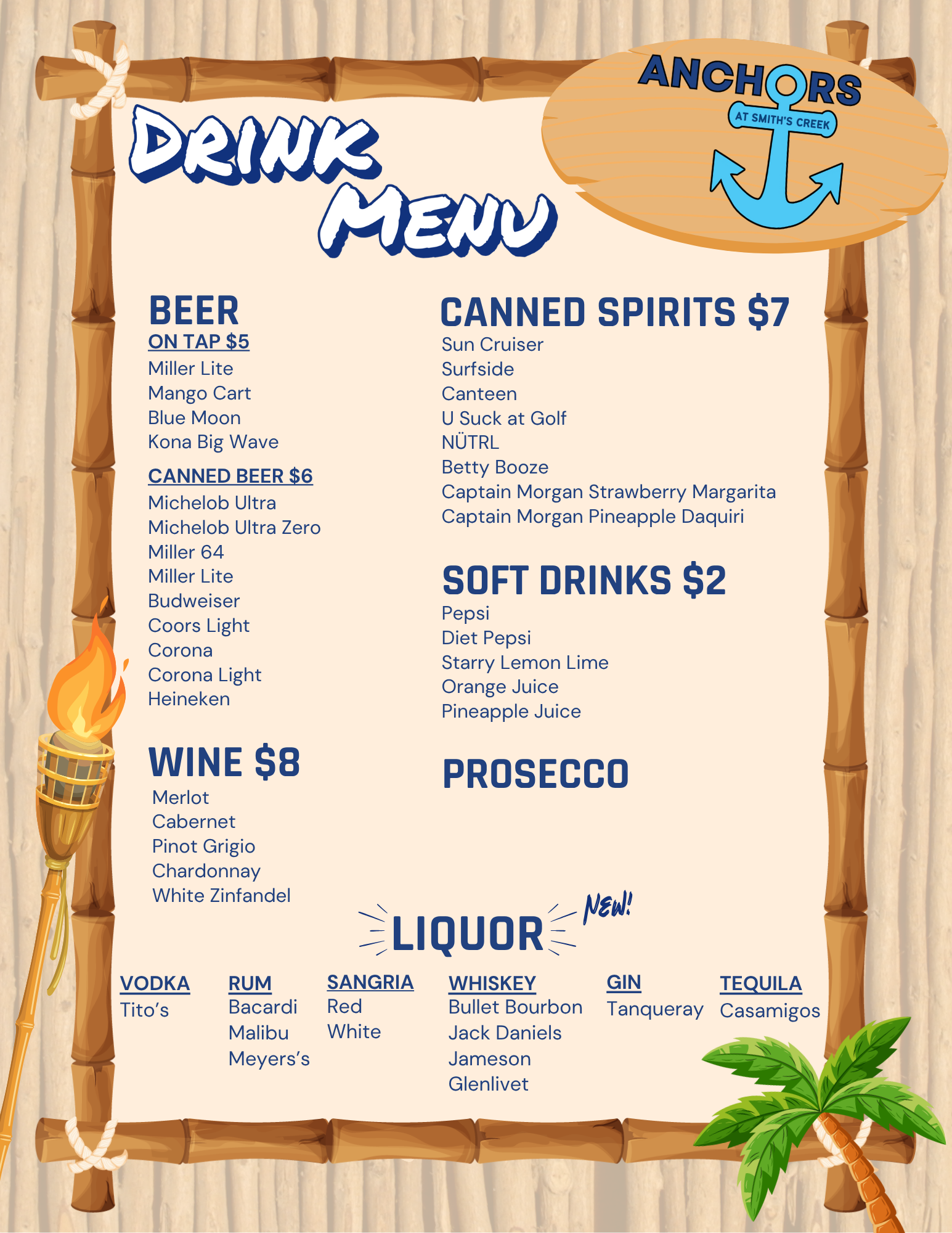 Drink Menu — Anchors