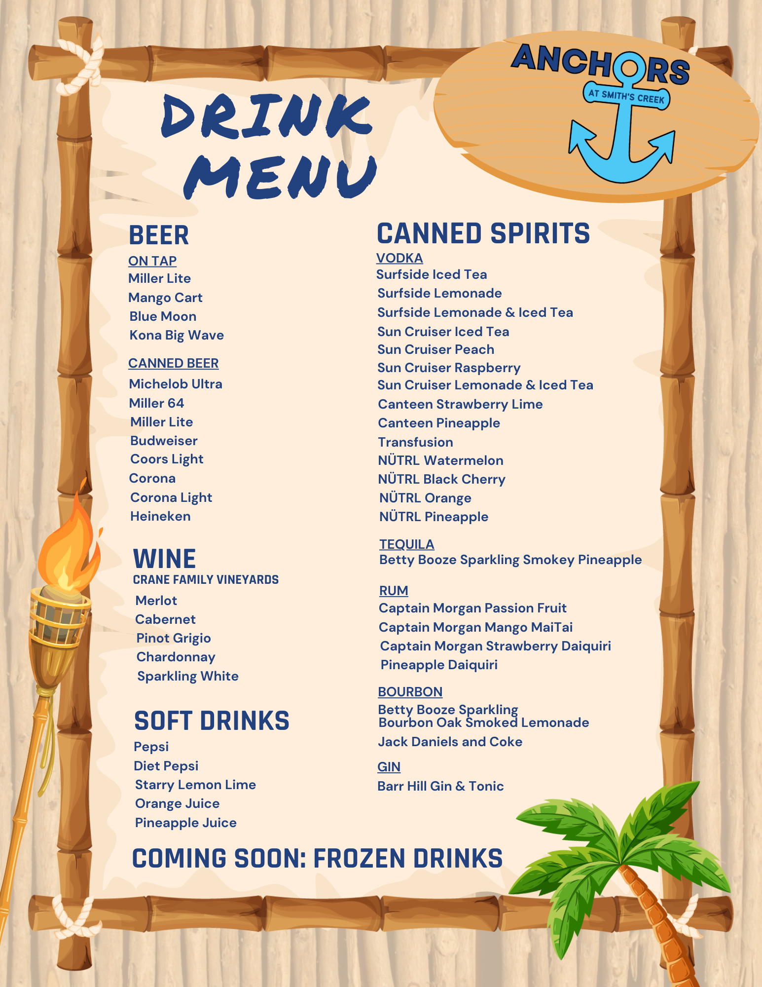 Drink Menu — Anchors