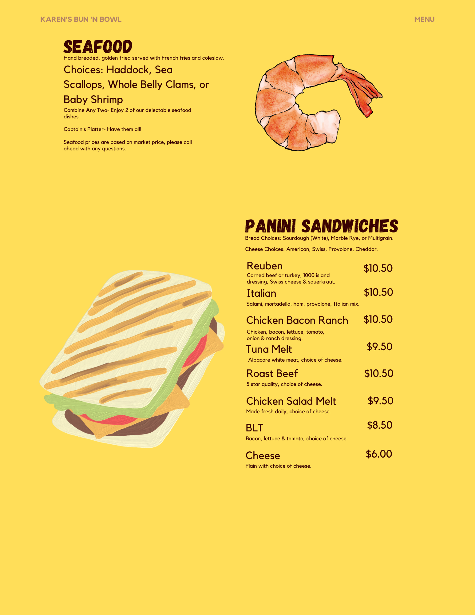 Menu | Explore Menus & Enjoy Now — Karen's Bun 'N Bowl