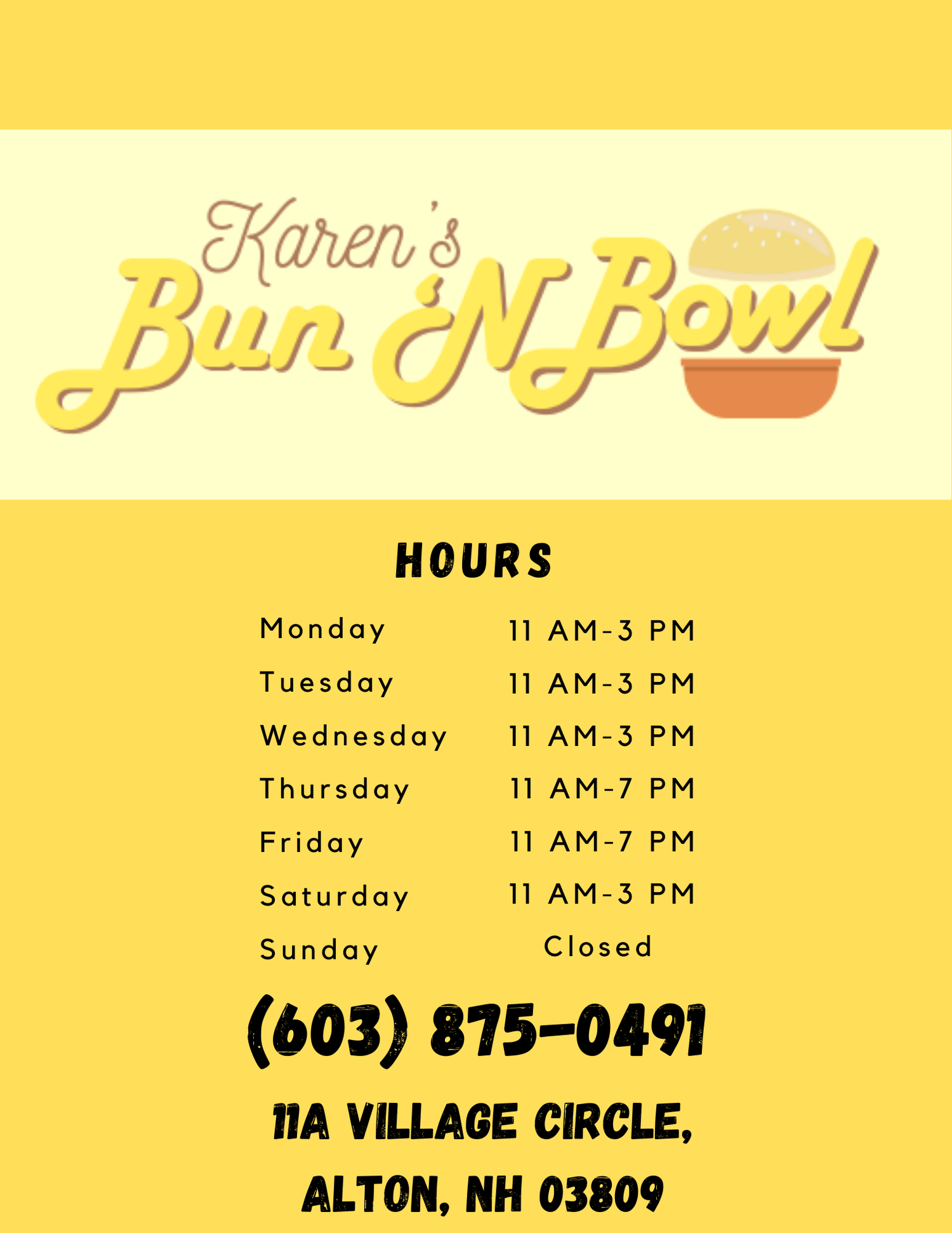 Menu | Explore Menus & Enjoy Now — Karen's Bun 'N Bowl