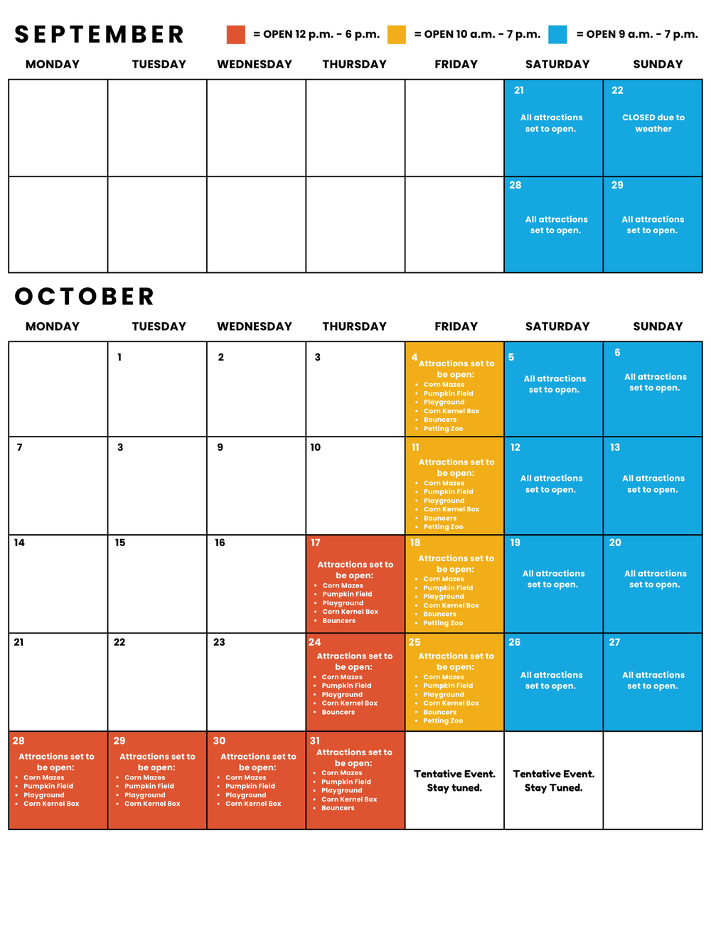 Schedule — Maize in the City