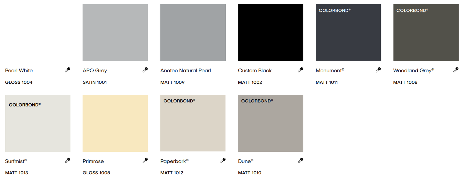 Aluminium Colours — Johnsen's Glass